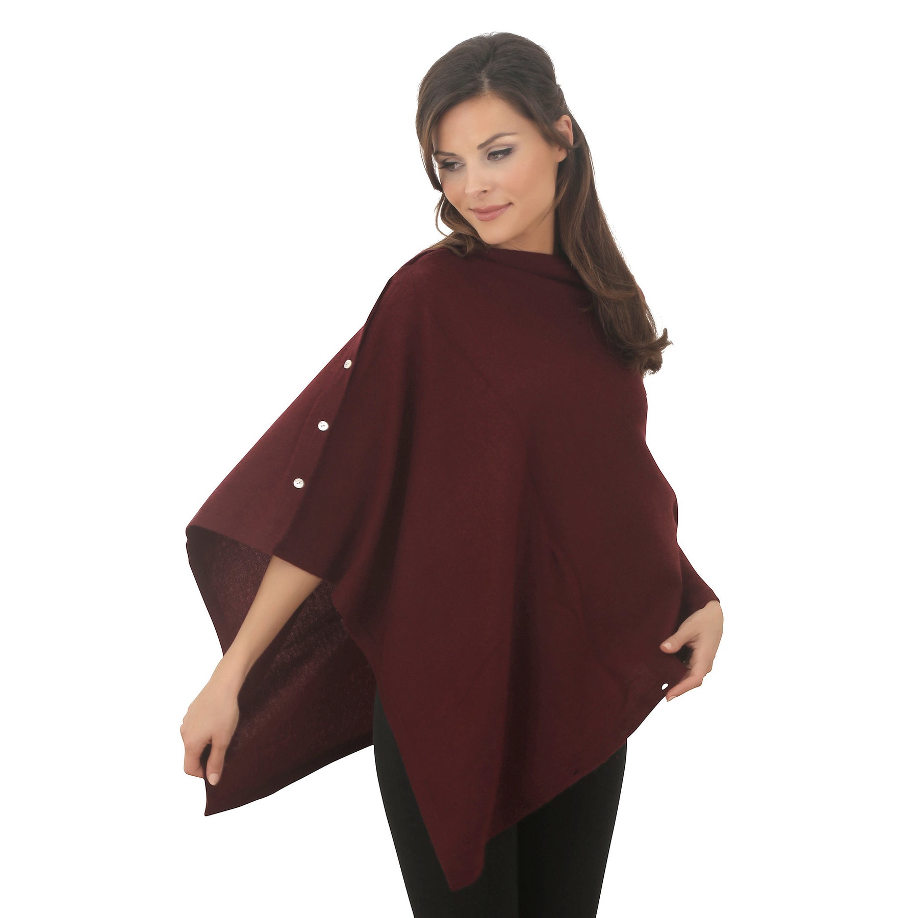 Cashmere Poncho Burgundy – MAC AND LOU